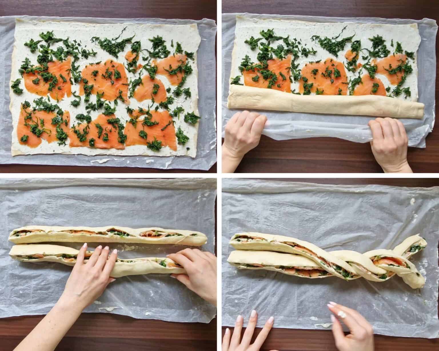 Pizza-Zopf mit Lachs und Spinat: Ein einfaches Rezept für schnelles ...